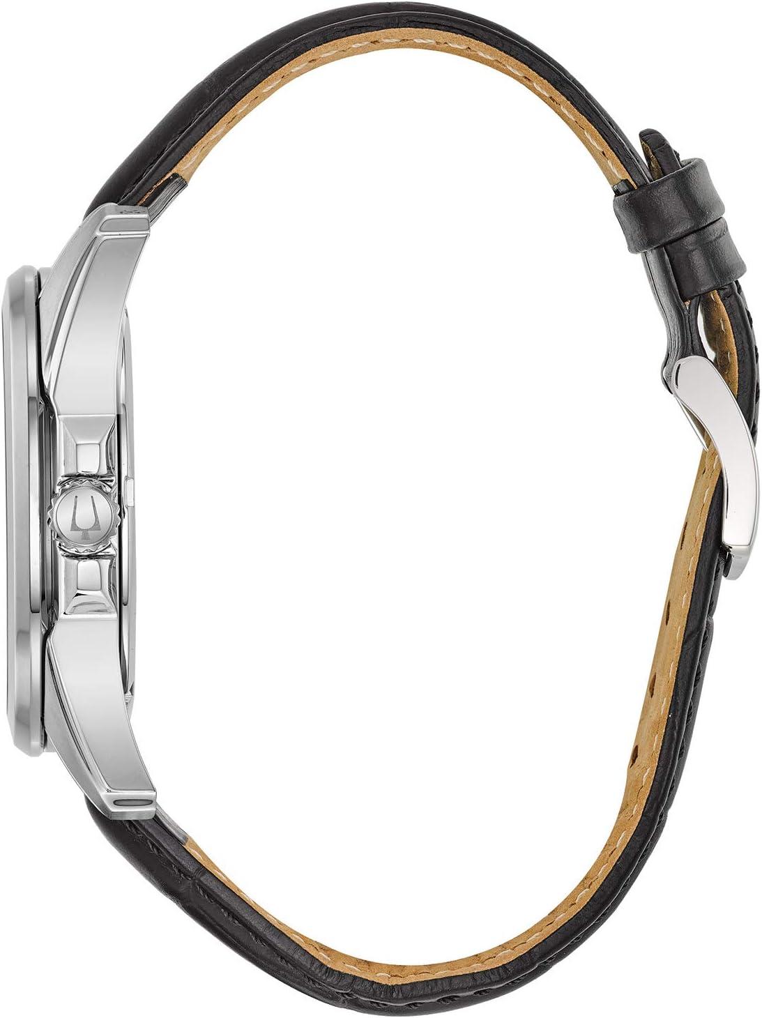 Bulova Men’s Precisionist 3-Hand Calendar Stainless Steel with Black ...