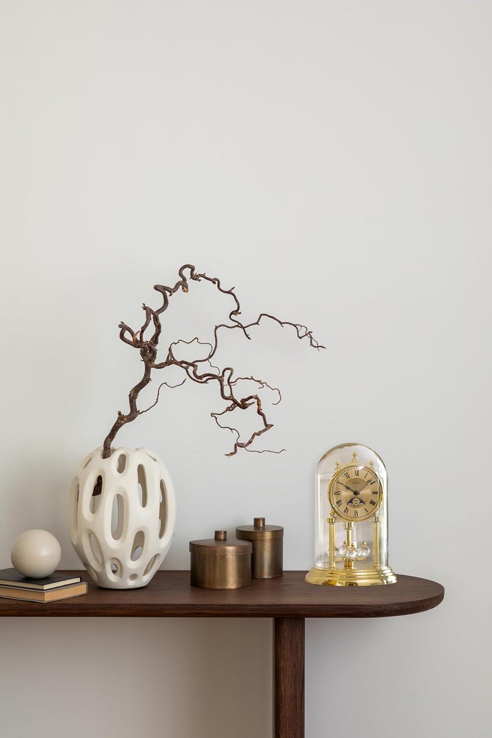 Bulova Tristan I Desk and Table Clock | Model B8818 | Polished Brass ...