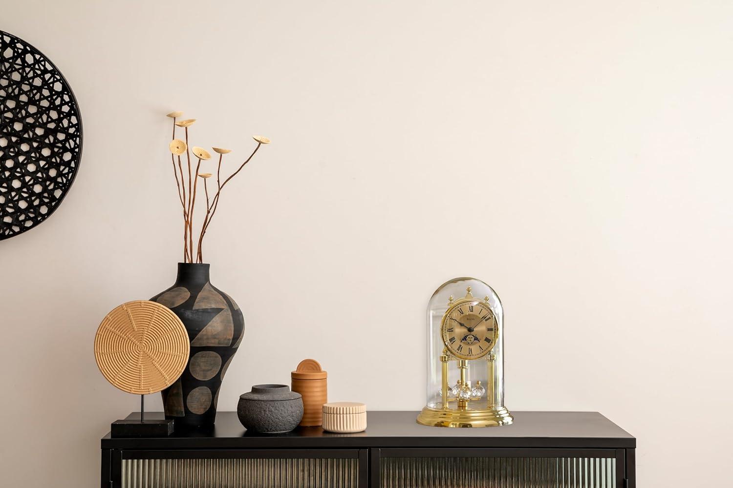 Bulova Tristan I Desk and Table Clock | Model B8818 | Polished Brass ...
